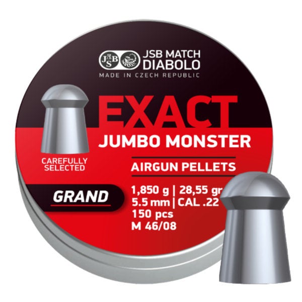 JSB Exact Jumbo Monster Grand .22 Cal, 28.55 Grains, Domed, 150ct | Trenier Airguns